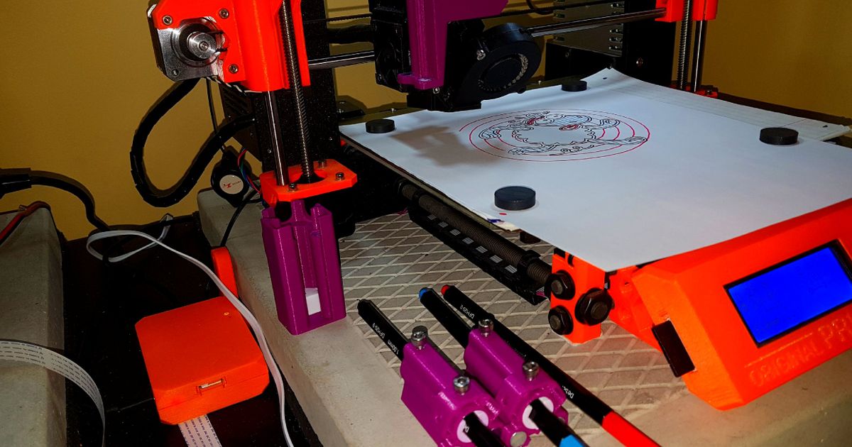 Multicolors 2D plotter adapter by Zarbuta | Download free STL model ...