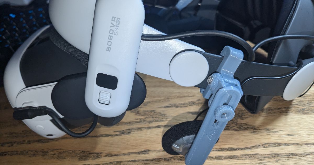 Meta Quest 3 Koss KSC 75 Headphone Mount for BOBAVR S3 and others by FrozenIceman Download free STL model Printables