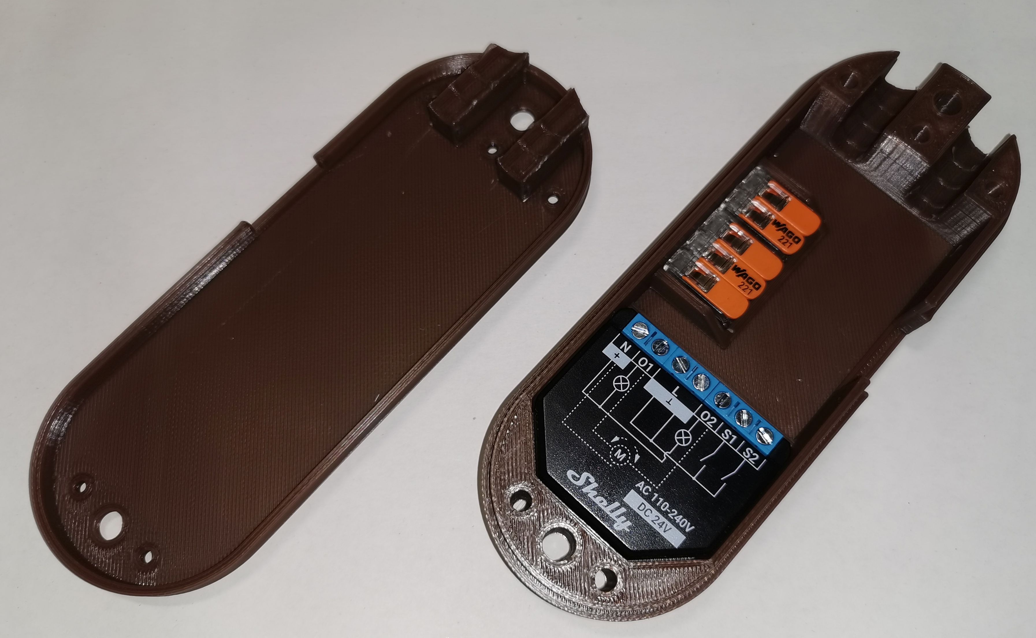 wallmount case for Shelly 2 wiht switch / Wandgehäuse für Shelly 2 mit ...