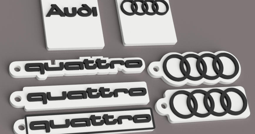 Audi quattro Auto Schlüsselanhänger by TT_Engineering | Download free ...
