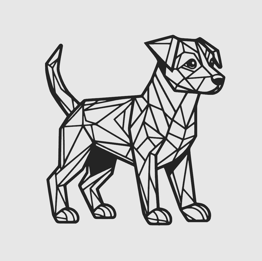Cute Low poly dog - wall art by klimoma | Download free STL model ...
