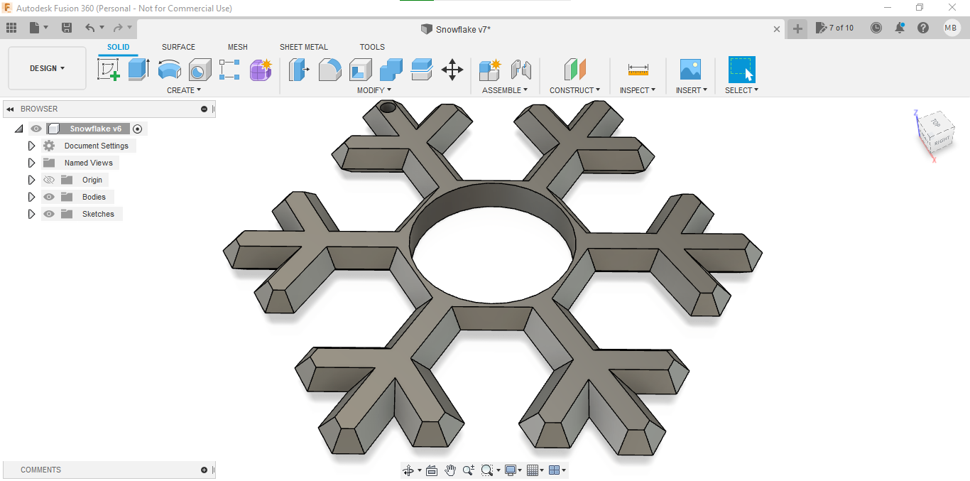 Customizable Snowflake Ornament by J.B. 3D | Download free STL model ...
