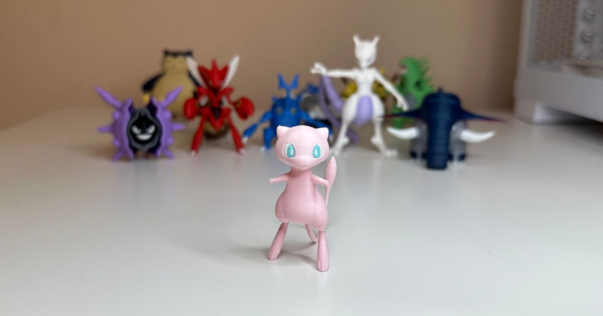 Mew Pokemon 3 Colors 51mm tall Freestanding by LC.Figure | Download ...