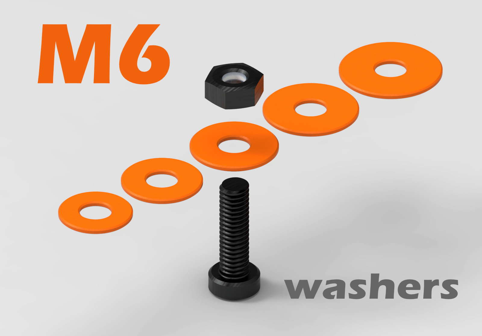 M6 Washer - 9 variations by VC Design | Download free STL model ...