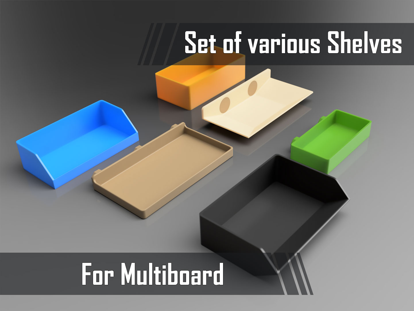 Set of various Shelves for Multiboard by Warlogh | Download free STL ...