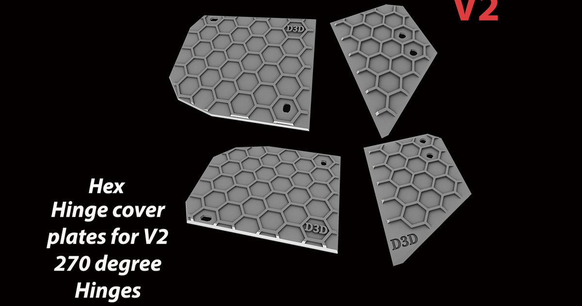 HEX Hinge Cover plates for Version 2 of my 270 degree hinge set by ...