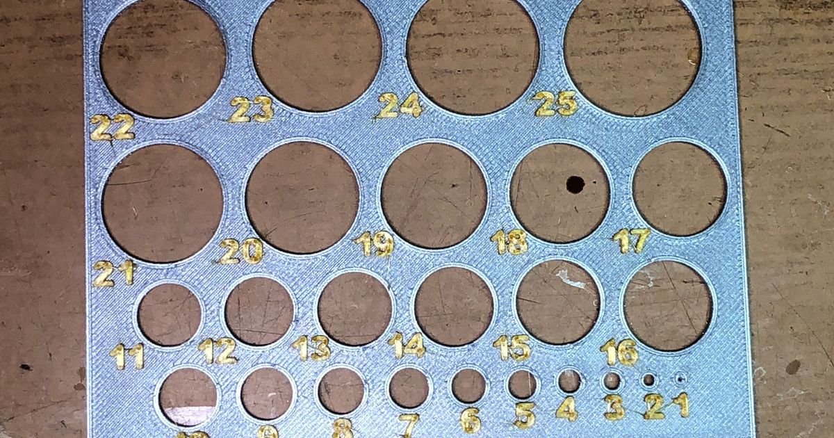 Hole Size test print. Updated with numbers by the holes. Perfect for 2 ...
