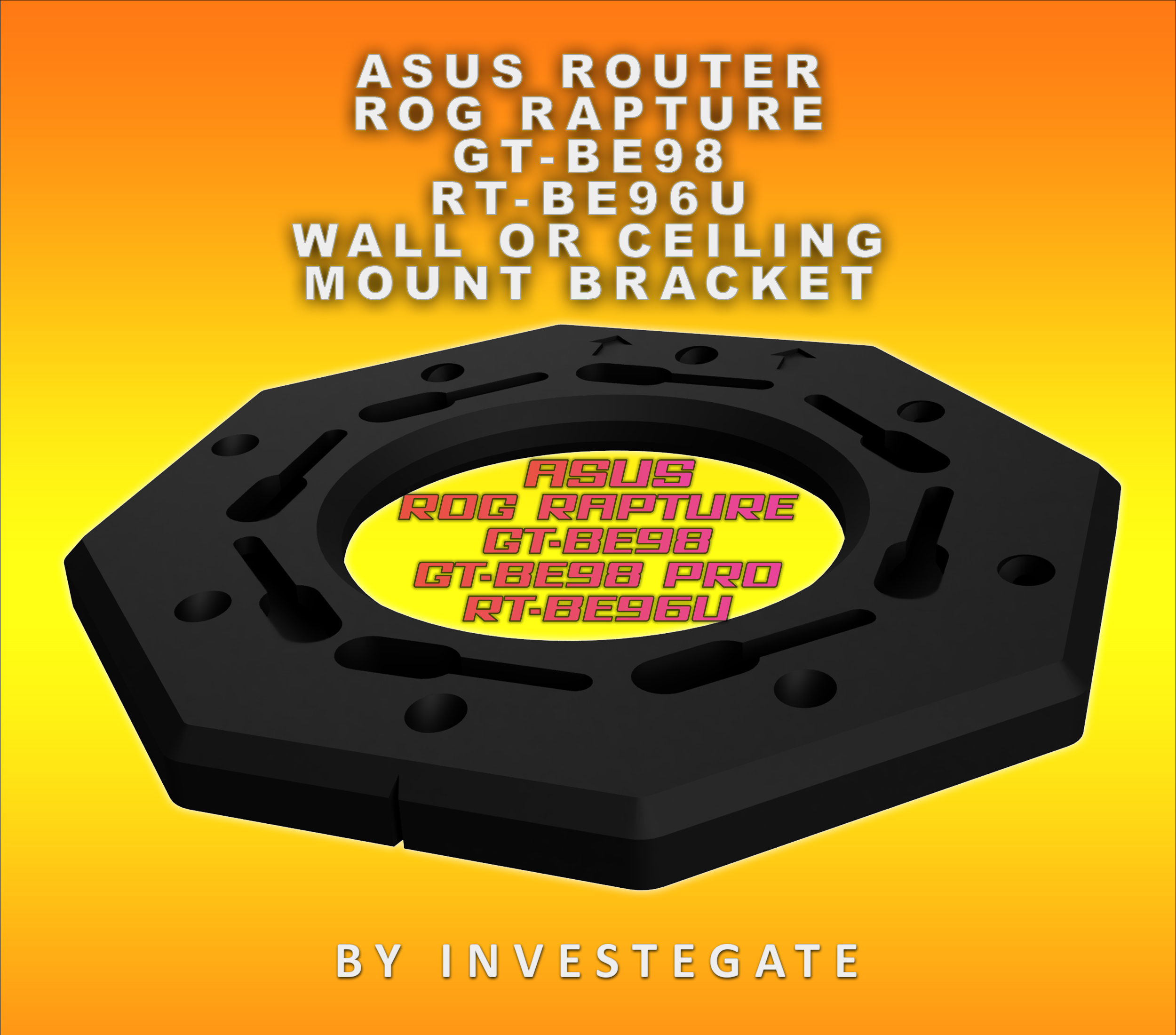 ASUS ROUTER WALL CEILING MOUNT BRACKET GT-BE98 PRO RT-BE96U ROG RAPTURE ...