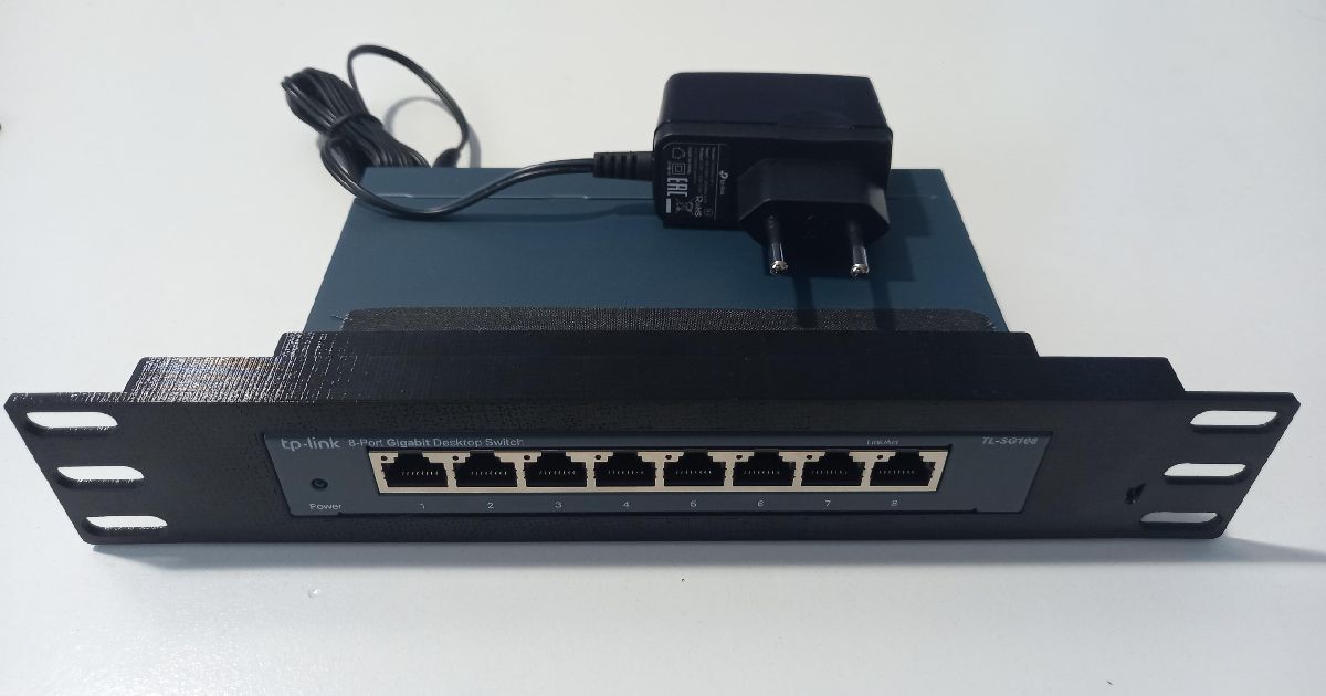 Sturdy 10 inch rack mount for the TL-SG108 consumer network switch od ...