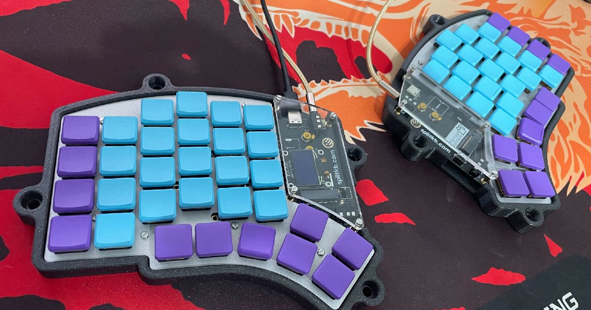 Elora rev1 keyboard case with tenting for low profile (choc) switches ...