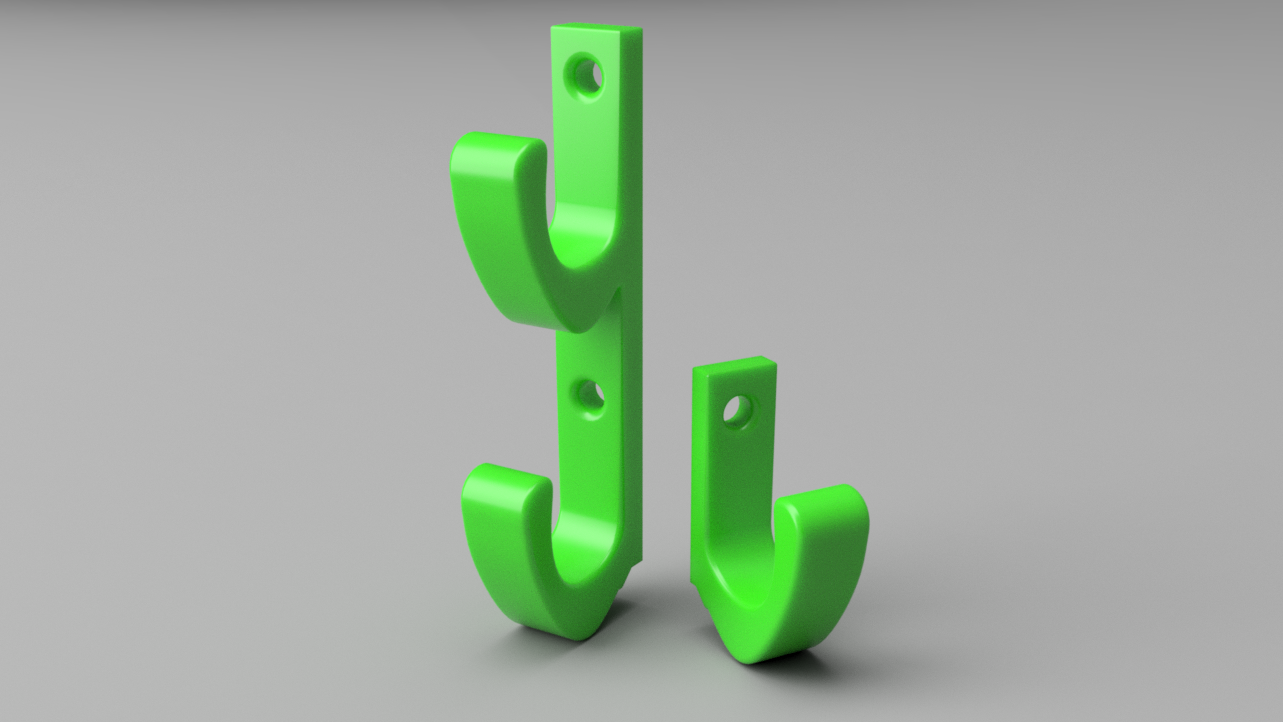 Simple / Double Strong Wall Hook by barneyMe | Download free STL model ...
