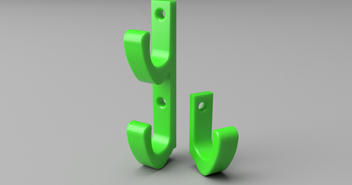 Simple / Double Strong Wall Hook by barneyMe | Download free STL model | Printables.com