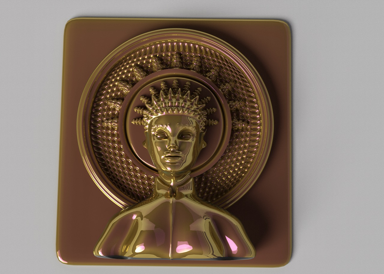 Queen Head Face Stone Tile Plate by SteedMaker | Download free STL ...