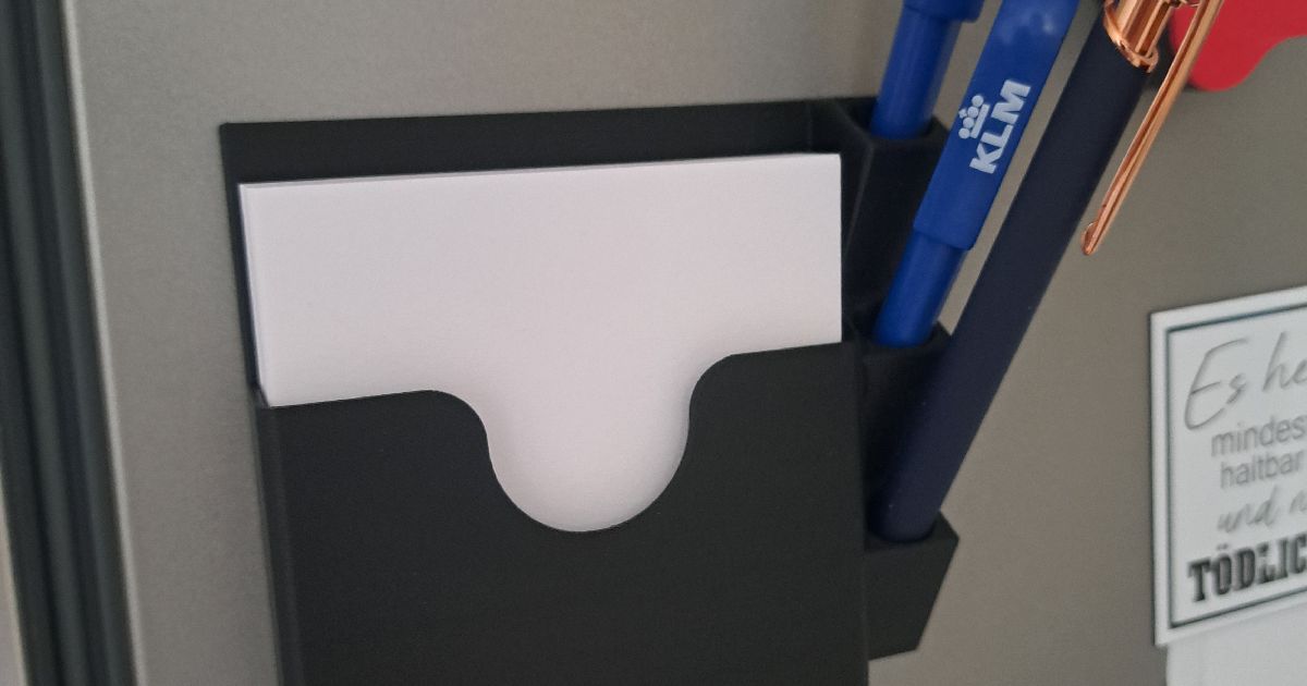 Magnetic Notepad & Pen Holder by Drunken Monkey | Download free STL ...