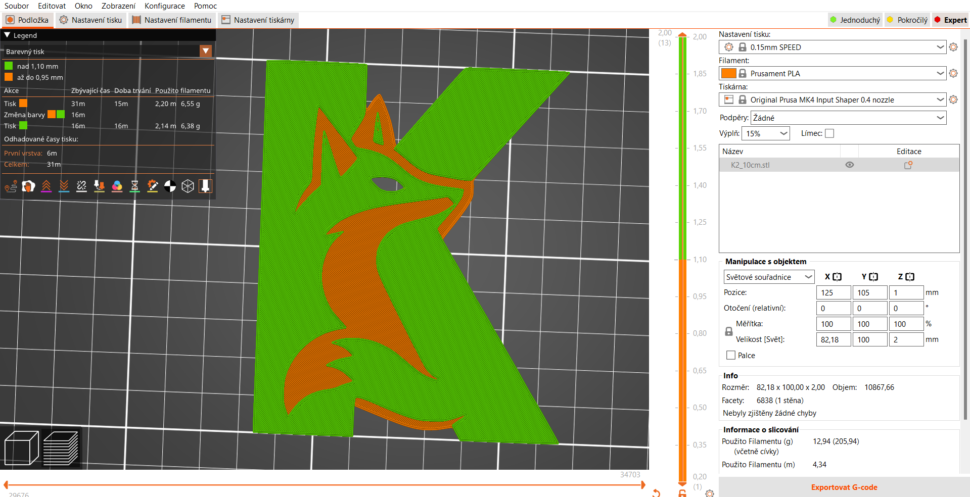Fox alphabet: Letter K (version 2) by Nina Máčová | Download free STL ...