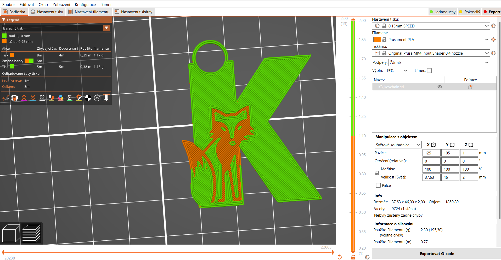 Fox alphabet: Letter K (version 3) by Nina Máčová | Download free STL ...