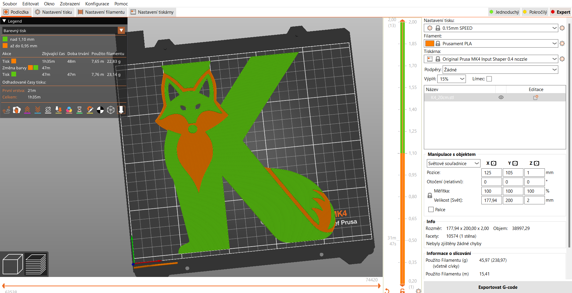 Fox alphabet: Letter K (version 4) by Nina Máčová | Download free STL ...