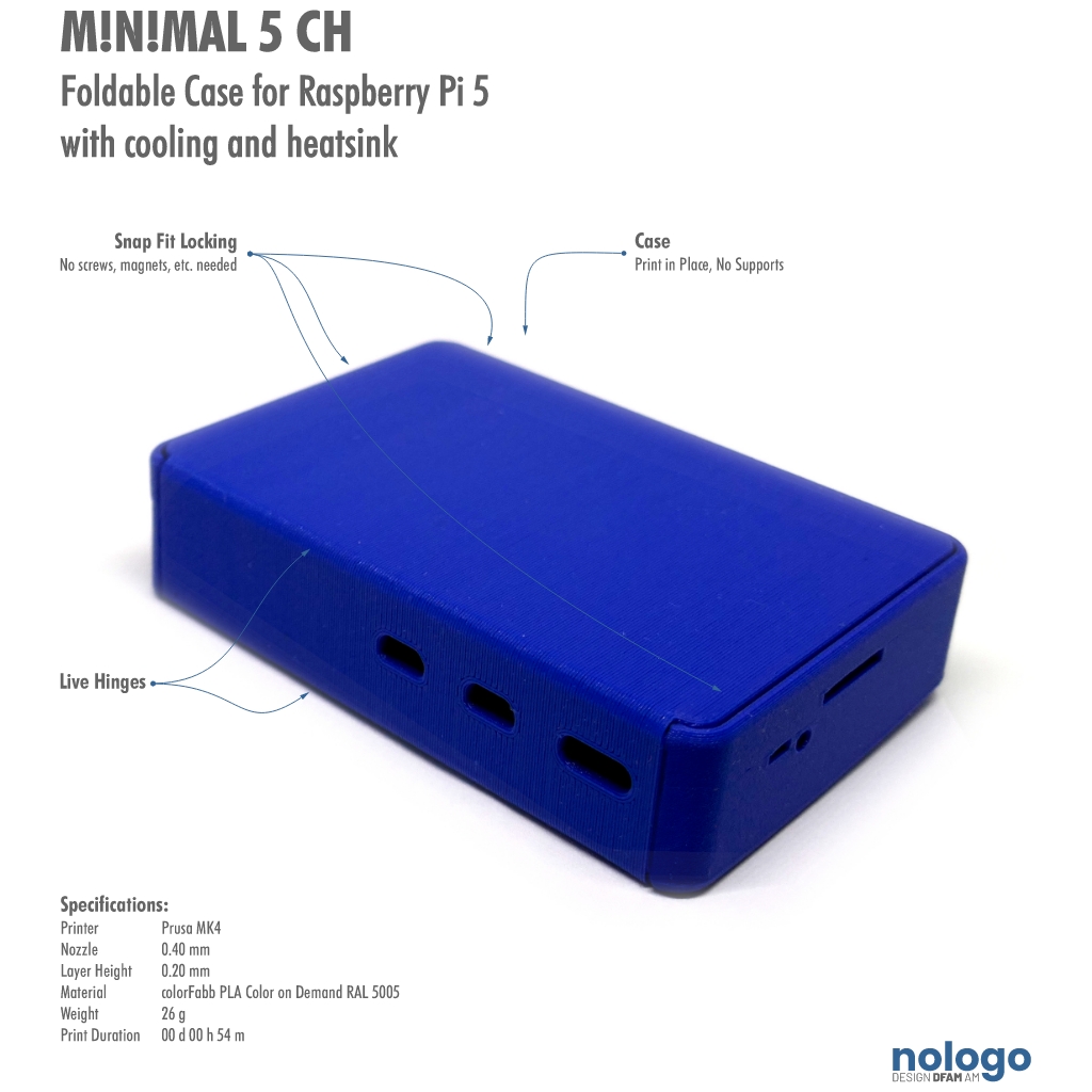 M!N!MAL 5 CH - Raspberry Pi 5 Case by nologoearth | Download free STL ...