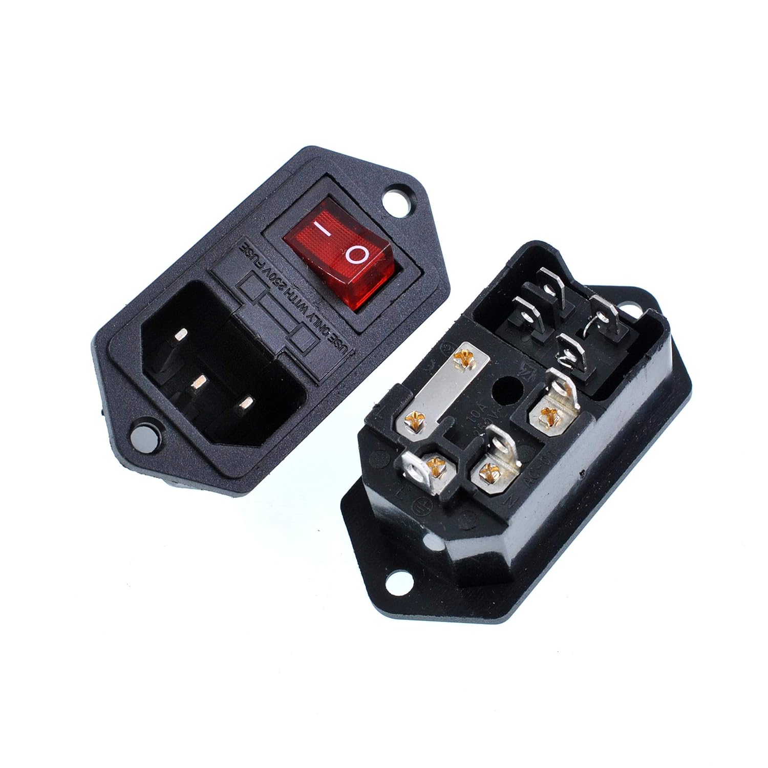 Power cover with fused IEC plug with switch for extended psu mount for ...