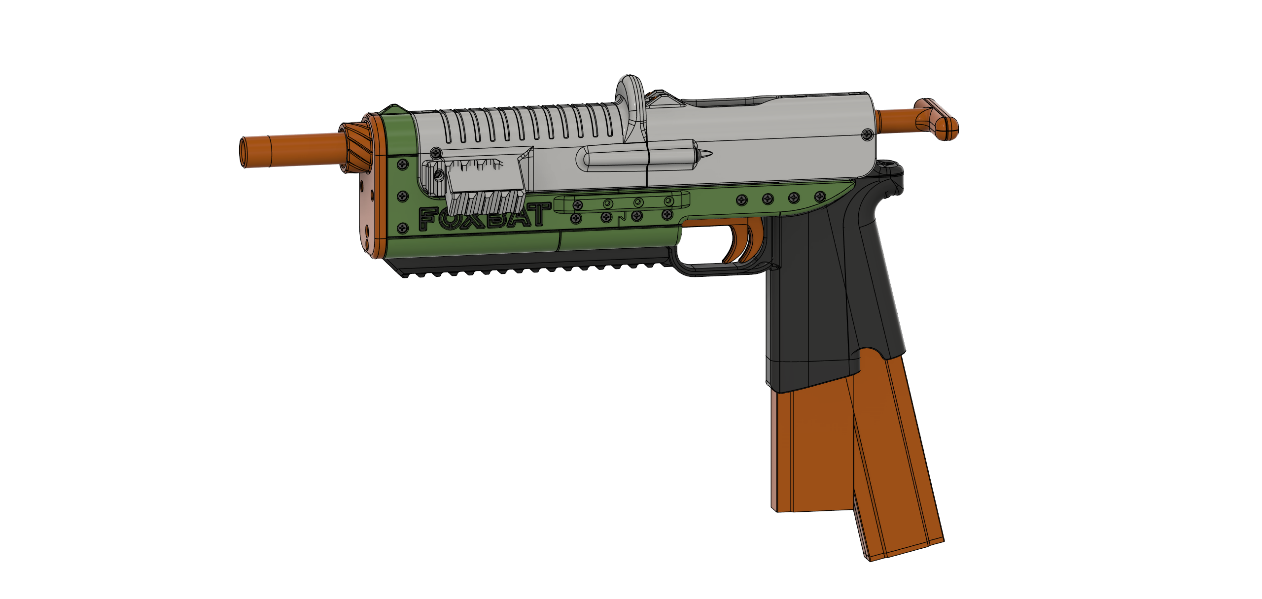 Foxbat - Mag-in-Grip Handcannon Pistol (Printed Nerf Blaster) by ...