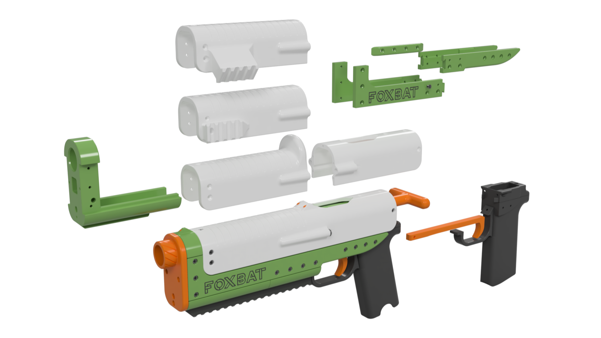 Foxbat - Mag-in-Grip Handcannon Pistol (Printed Nerf Blaster) by ...