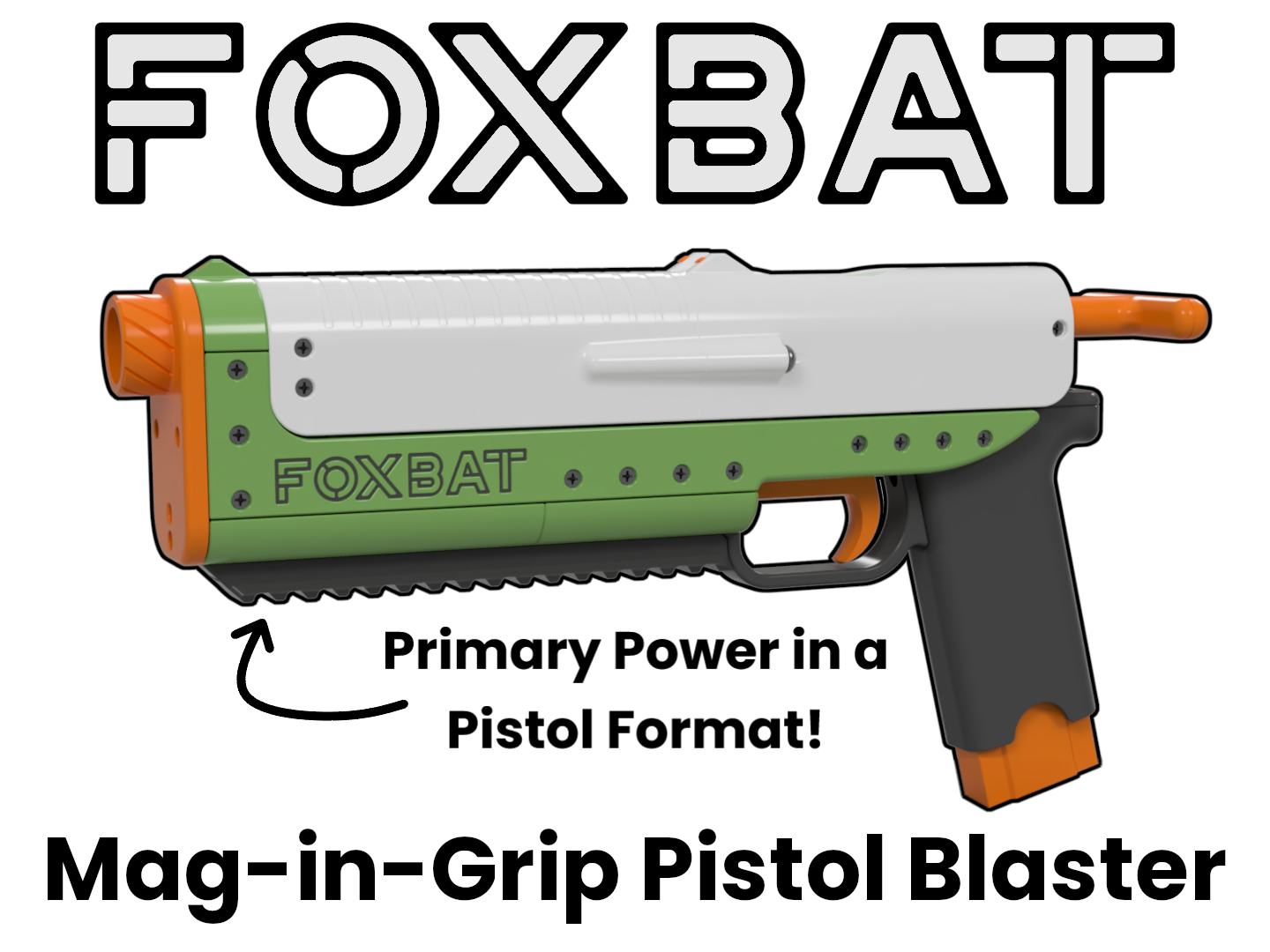 Foxbat - Mag-in-Grip Handcannon Pistol (Printed Nerf Blaster) by ...