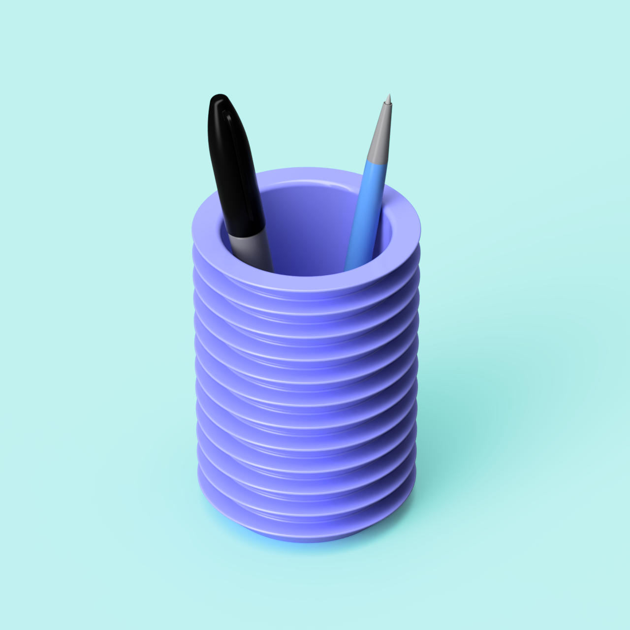 Beveled Pen Cup by Form 3D | Download free STL model | Printables.com