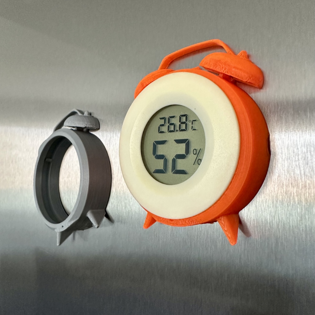 Round Hygrometer Alarm Clock Case by eXthemaX | Download free STL model ...