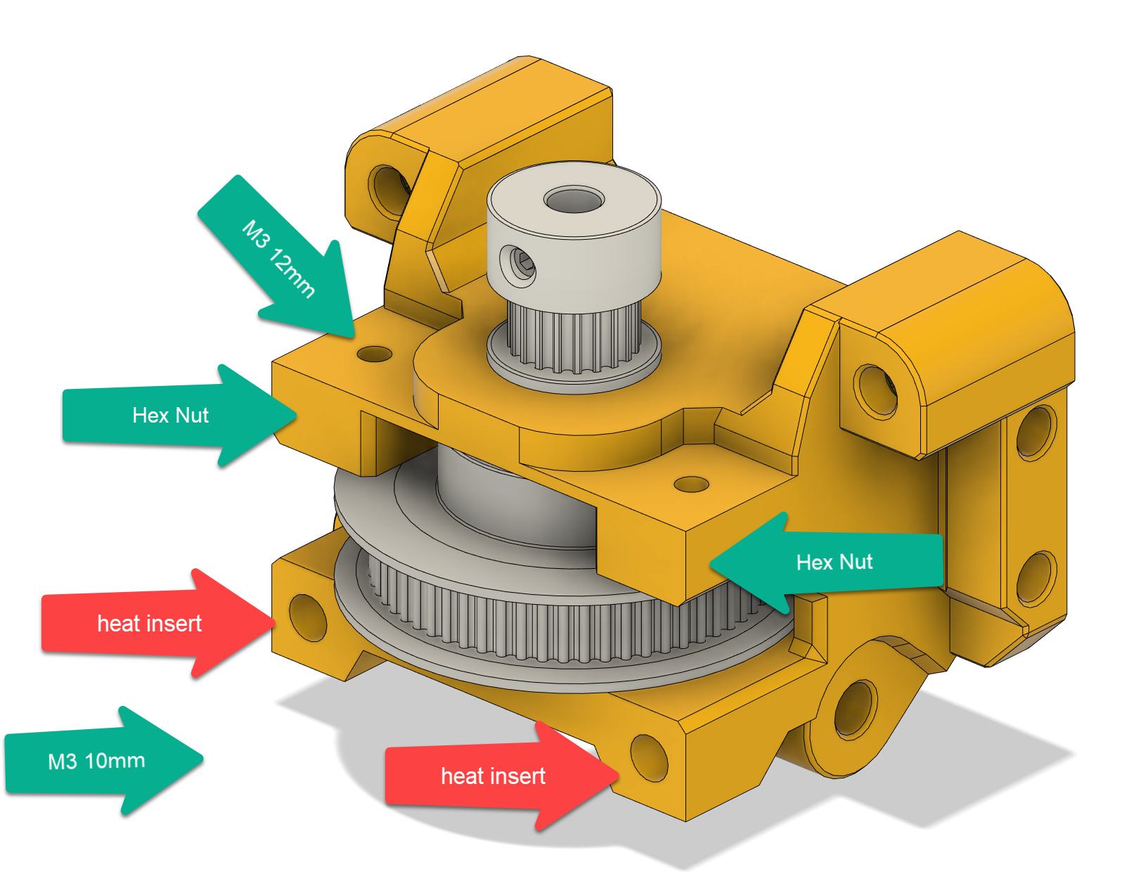 ERCF V2 Selector Power Drive 60T pulley Mod by ntchris | Download free ...