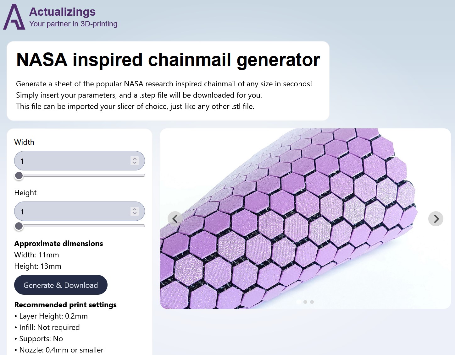 Custom Nasa Chainmail Generator by Actualizings | Download free STL ...