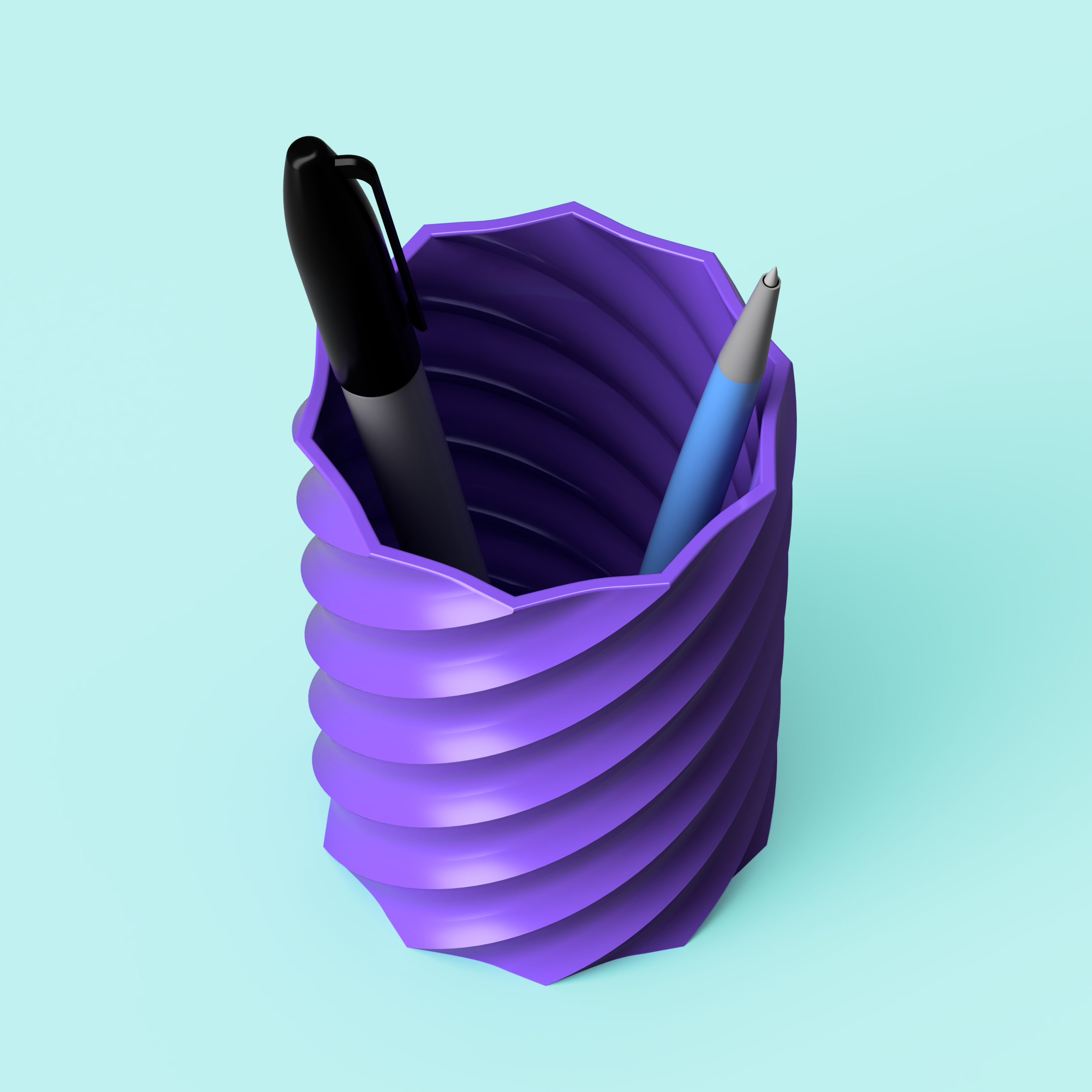 Twisted Spiral Pen Cup by Form 3D | Download free STL model | Printables.com