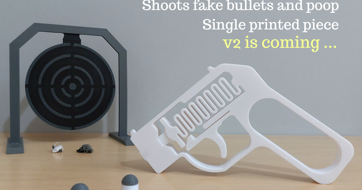 Spring Gun - Shoots fake bullets and poop by Next3D | Download free STL ...