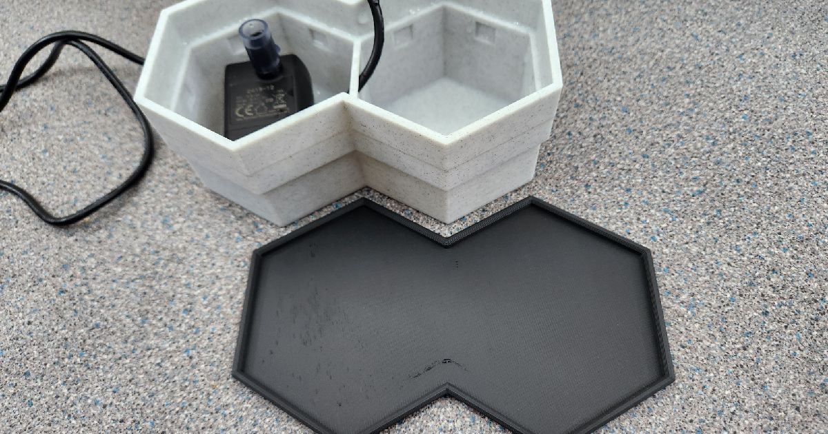 2-Hex Drip Plate for Custom Bases - Modular Desktop Fountain por Filcuk ...