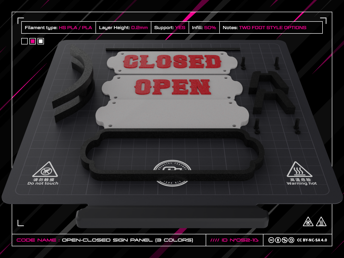 Open/Closed Sign Panel (Saloon Feeling) by 6Track | Download free STL ...