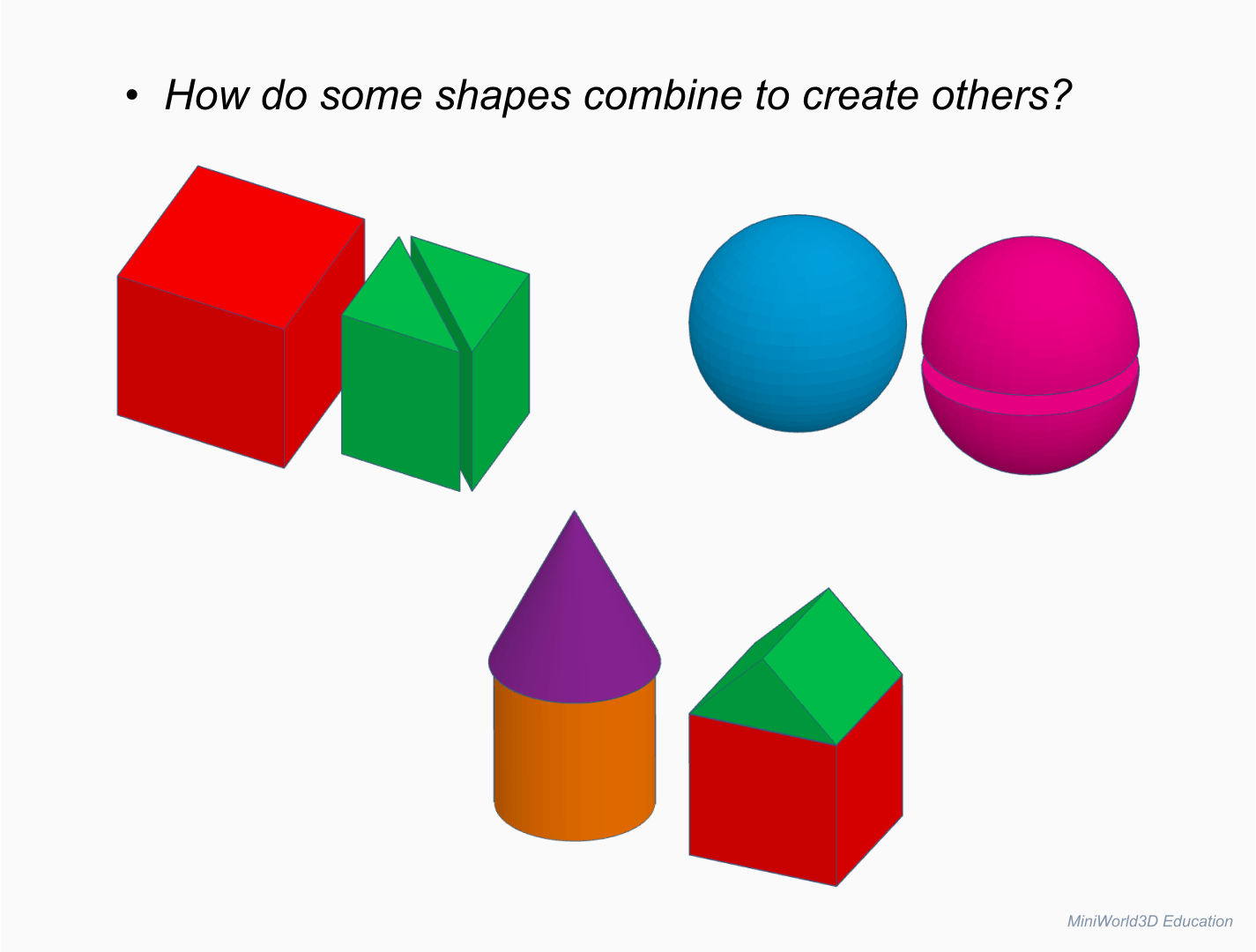 3D Geometric Shapes - Lesson (KG-G1, English) by MiniWorld3D ...