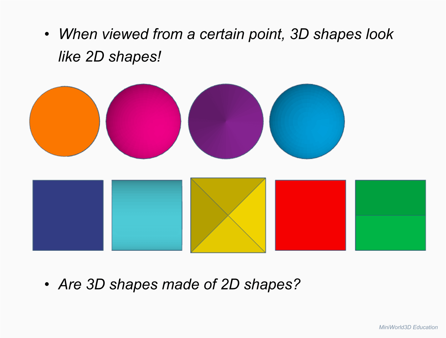 3D Geometric Shapes - Lesson (KG-G1, English) by MiniWorld3D ...