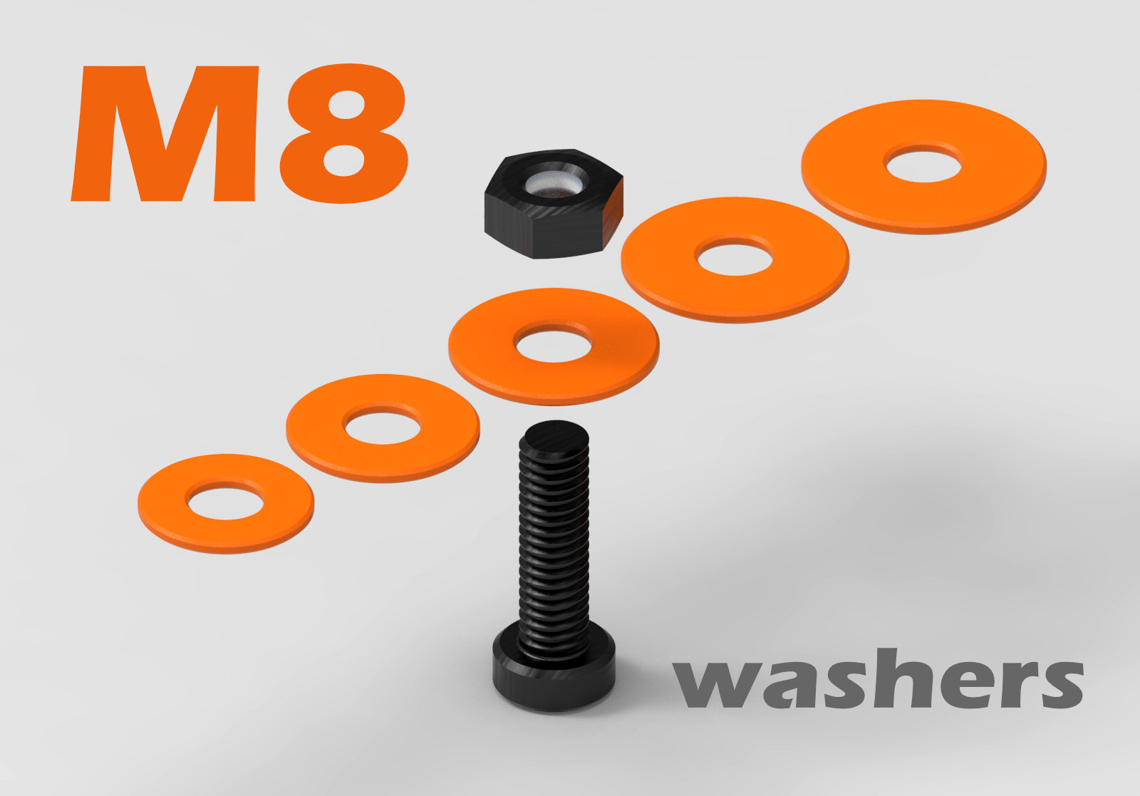 M8 Washer - 9 variations by VC Design | Download free STL model ...