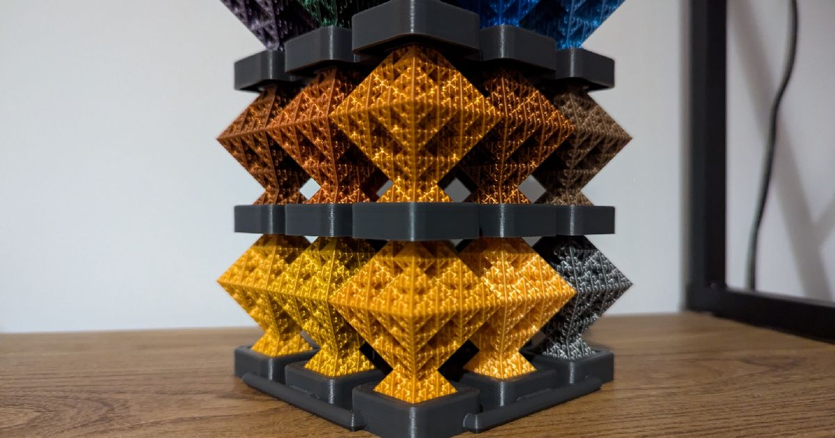 Stacking 3x3 Tray for Octahedroflake Max - Filament Sample Display by ...