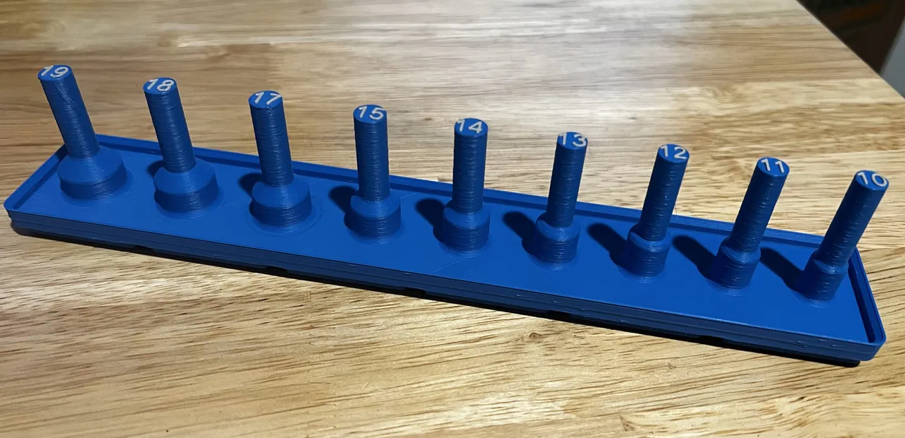 Gridfinity Peg Standing Metric Socket Holder - 3/8" Drive Socket Stands ...