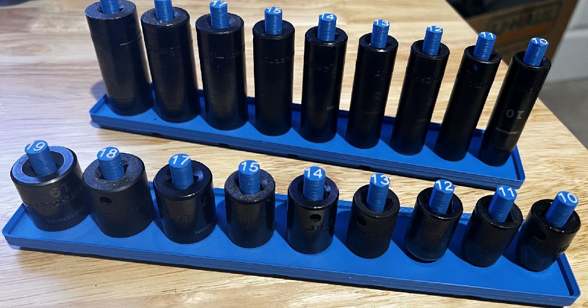 Gridfinity Peg Standing Metric Socket Holder - 3/8" Drive Socket Stands ...