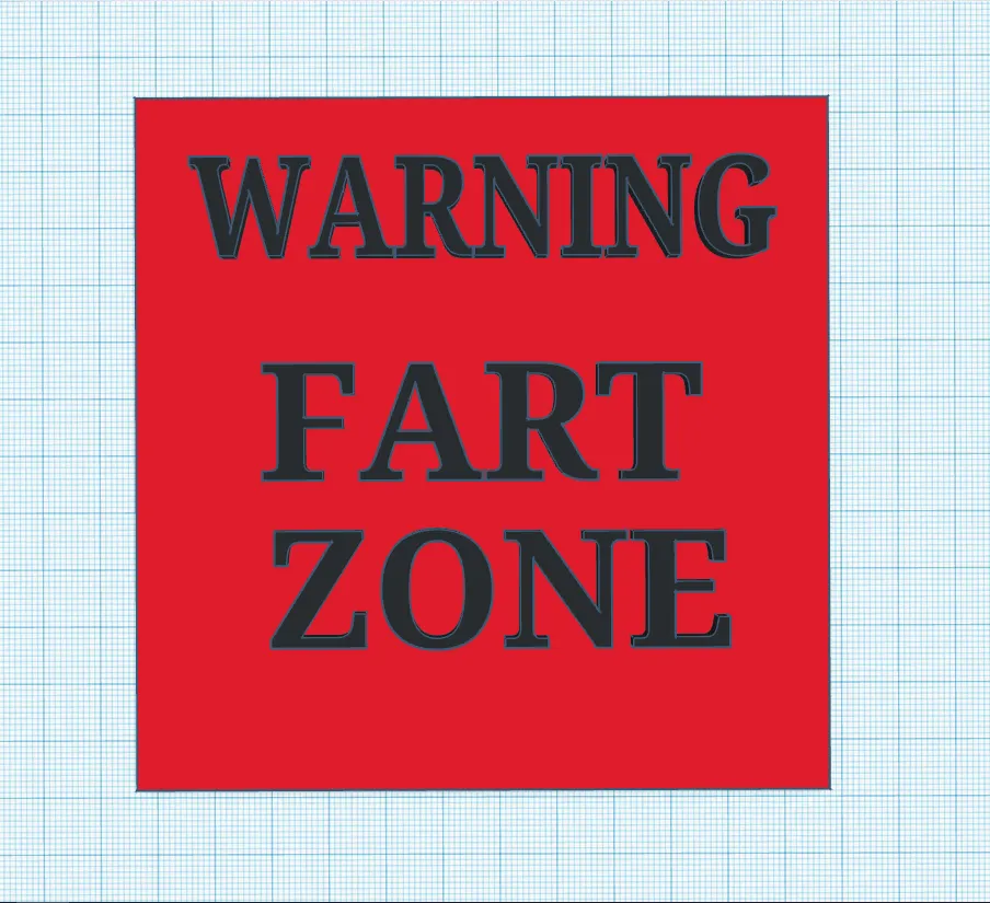 Warning Fart Zone Sign by Klarzy Game 2 | Download free STL model | Printables.com