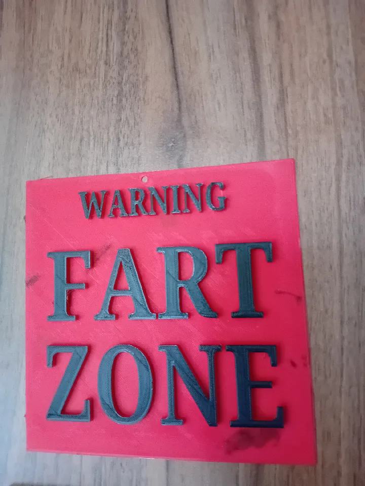 Warning Fart Zone Sign by Klarzy Game 2 | Download free STL model ...