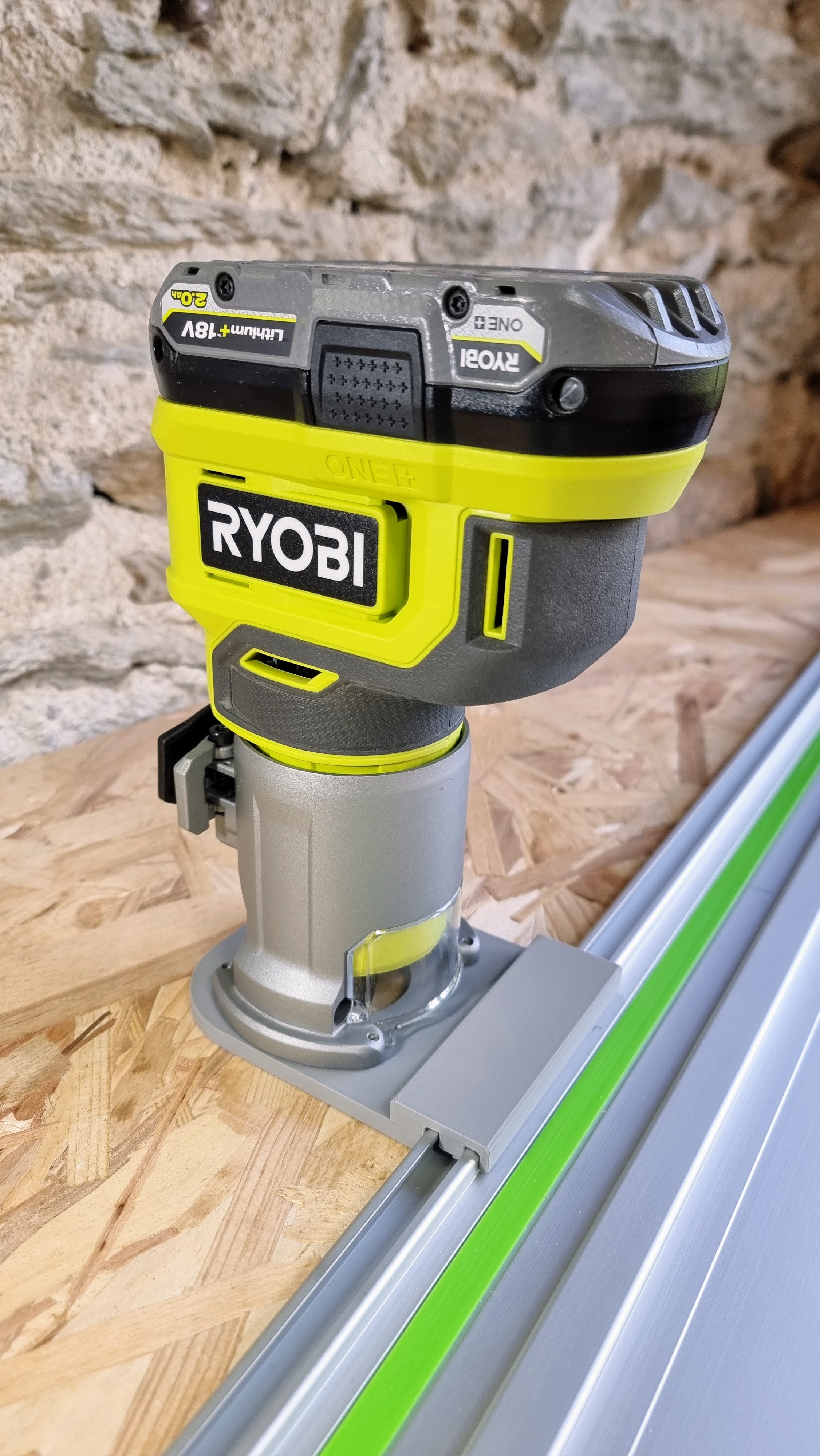 Ryobi RTR18-0 Cordless Trim Router Adapter for Festool Rail by ...