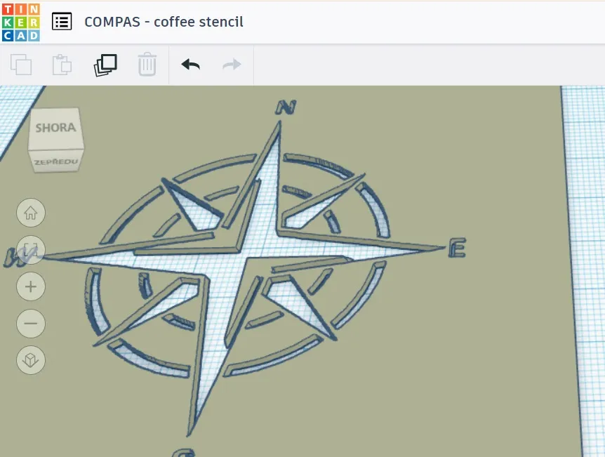 COMPASS - coffee stencil by Mgr. Pavel Krist | Download free STL model | Printables.com