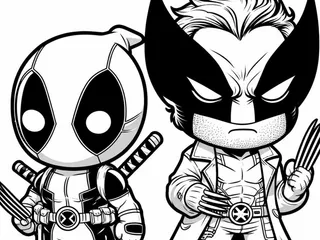 wolverine and deadpool coloring pages free