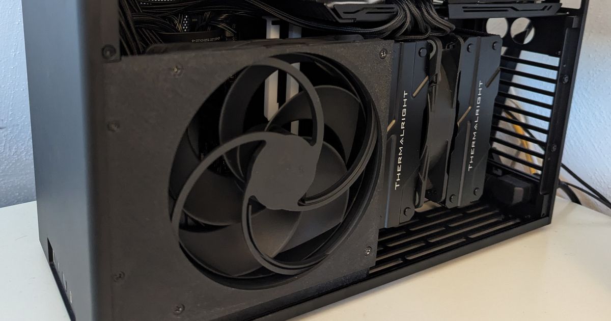 Ncase M2 Fan Mount 140mm 120mm with modular GPU support by SKT ...