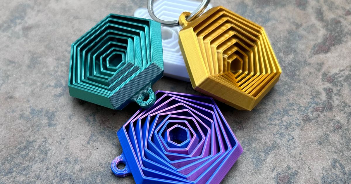 Keychain Hexagon Fidget by LinkDesigns | Download free STL model ...