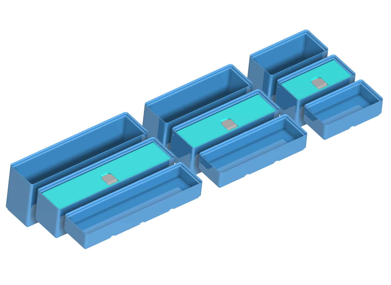 Gridfinity 1xY Single Compartment Lidded Bins v2.1 by MyStoopidStuff ...