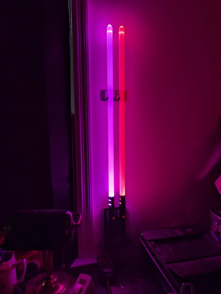 Two Piece Vertical Screw Mount Dual Light Saber Display by Kory VerKnap ...