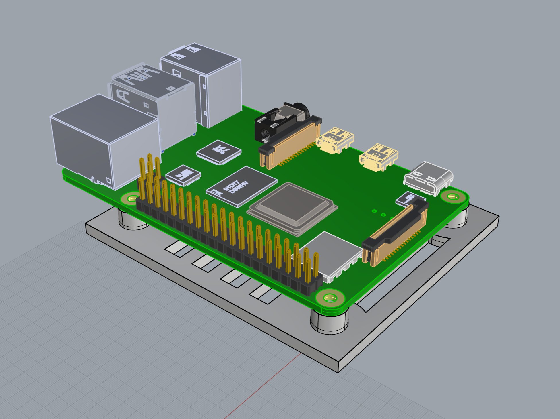 Mounts for SKR1.4 / RPi 4B / Stepdown Module by Ho | Download free STL ...